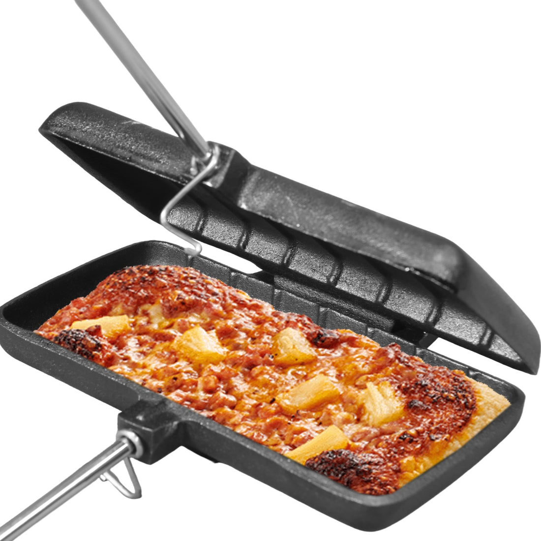 Cuisiland Pre-seasoned Cast Iron Multiple Roaster Brat Cooker with Ste